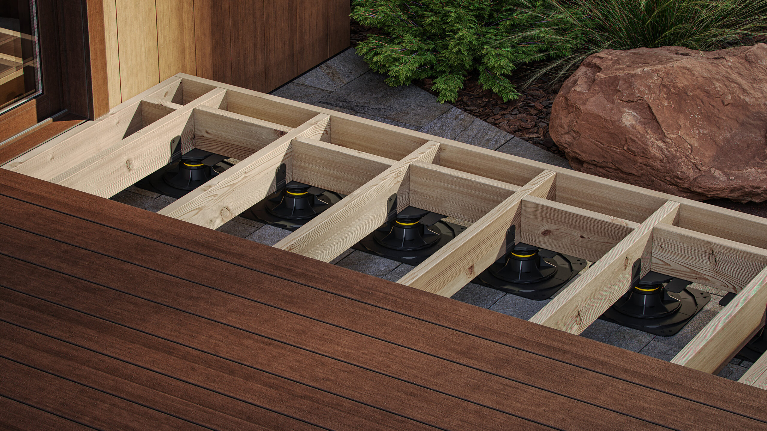 Build Ground-level Decks with Pedestal System - Retrofit Home